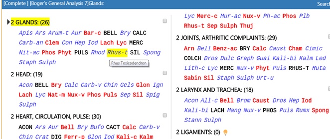 Utility of Boger’s General Analysis in Zomeo Homeopathic Software – Hompath