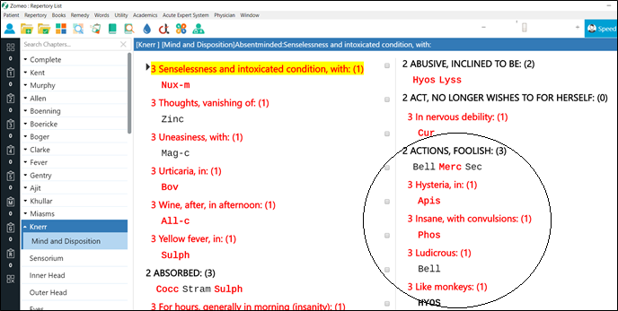 Knerr’s Repertory – Mind Rubrics – Hompath